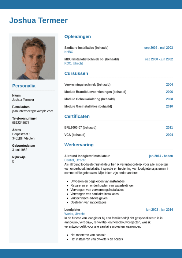 CV voorbeeld tandarts - CV.nl