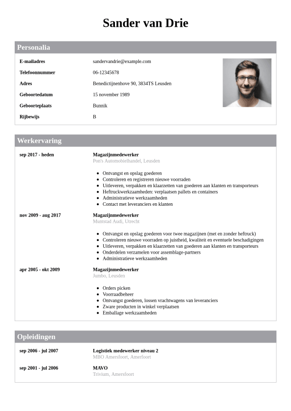 CV-templates en Lay-outs - CV.nl