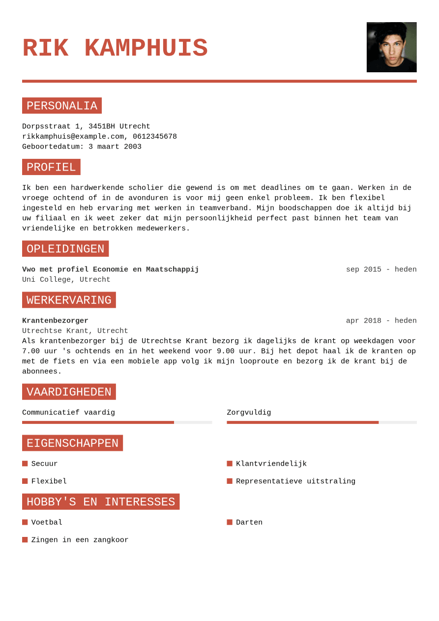 CV voorbeeld kok - CV.nl