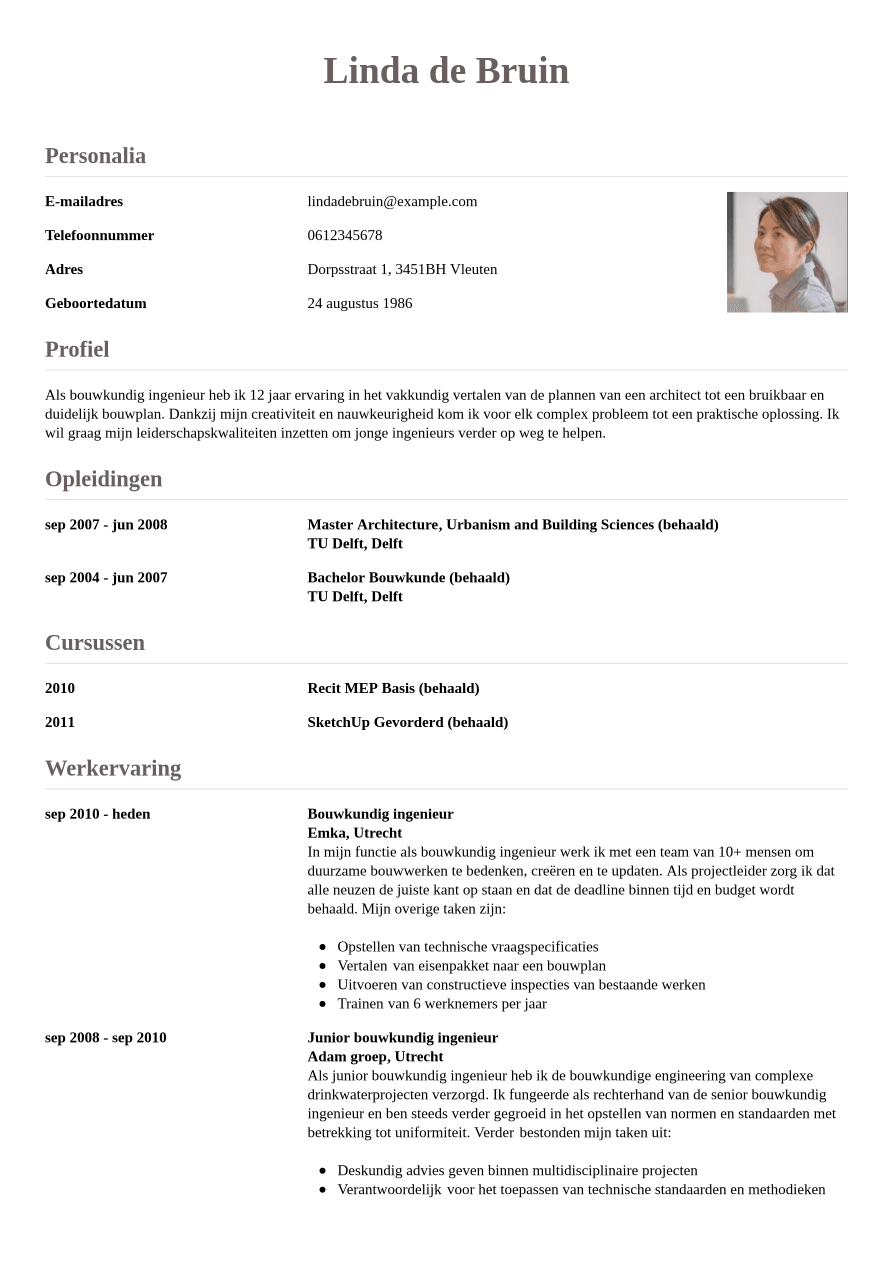 CV voorbeeld kok - CV.nl
