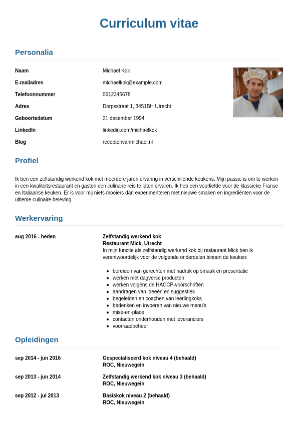 CV voorbeelden - CV.nl